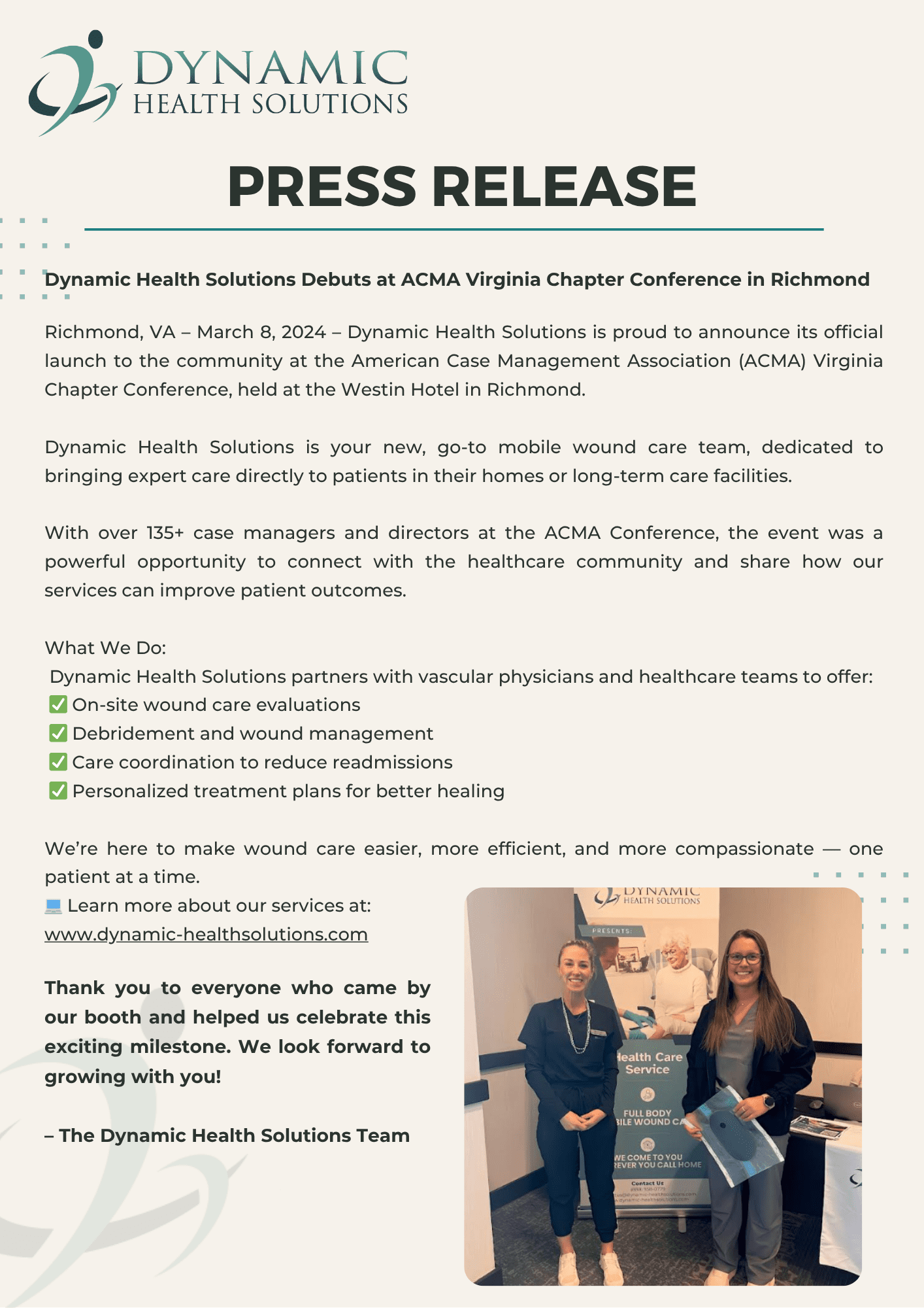 Dynamic Health Solutions Debuts at ACMA Virginia Chapter Conference in ...