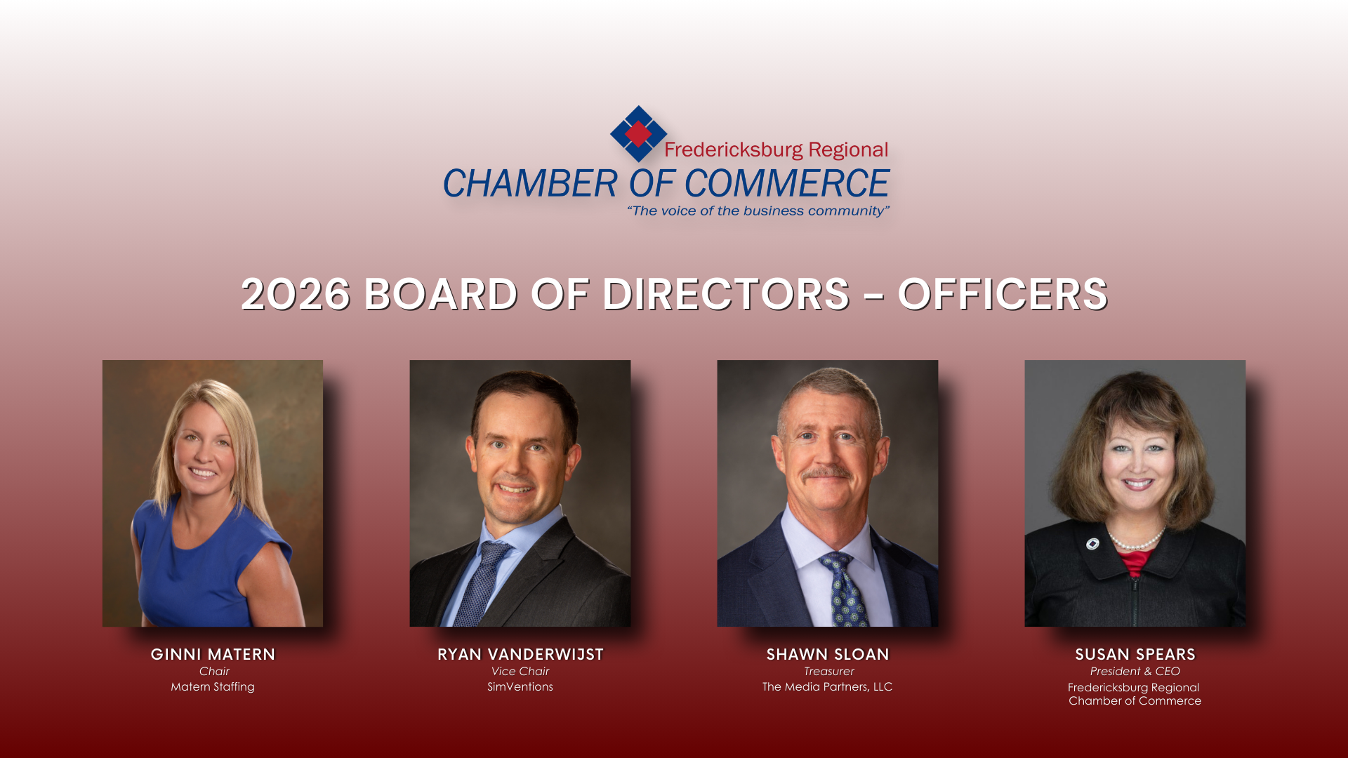 Fredericksburg Regional Chamber Announces 2026 New Board of Directors ...