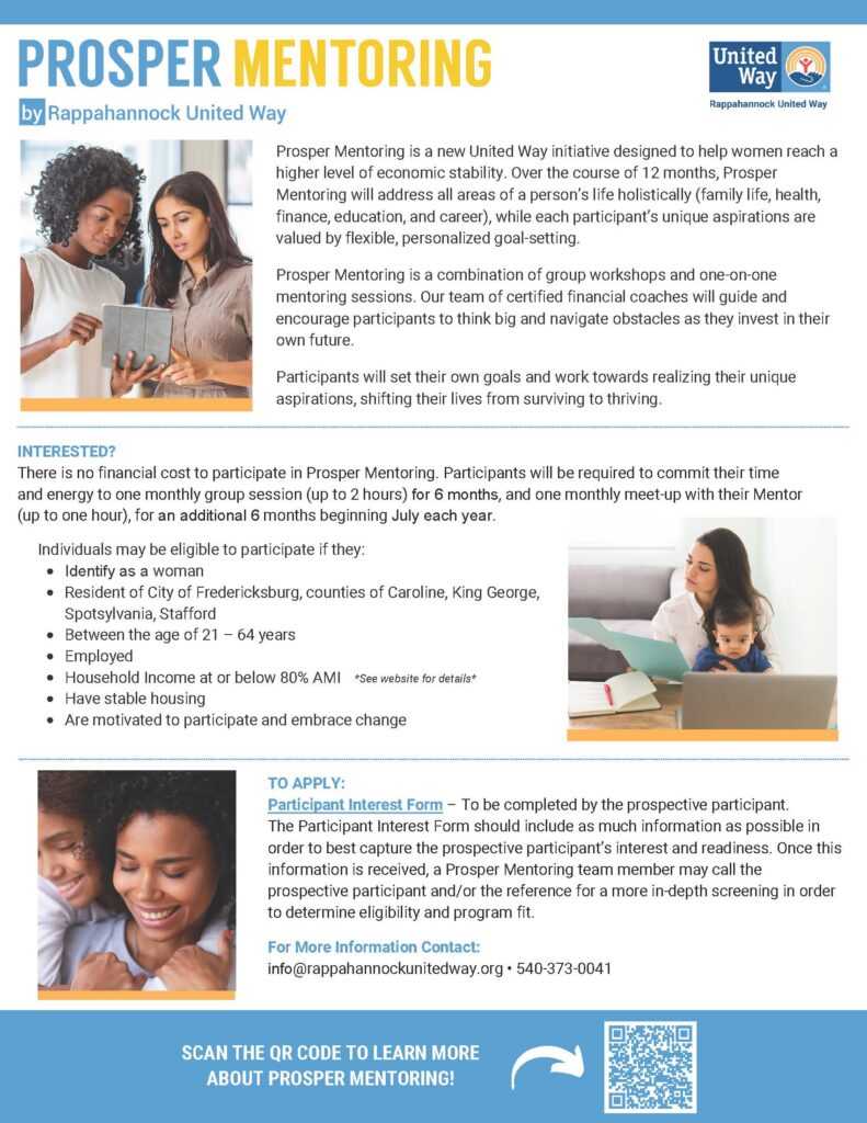 Rappahannock United Way Prosper Mentoring Initiative | Fredericksburg Chamber of Commerce
